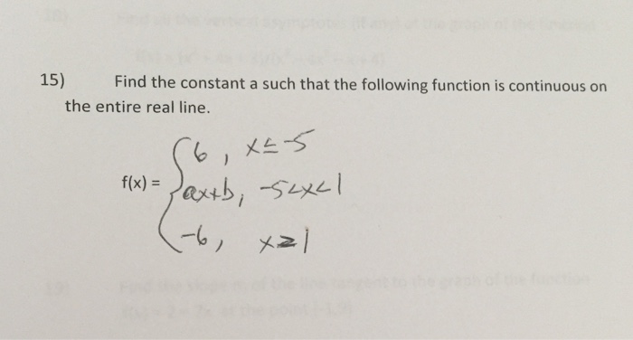 Solved Find the constant a such that the following function | Chegg.com