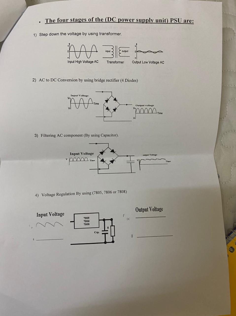The four stages of the (DC power supply unit) PSU | Chegg.com