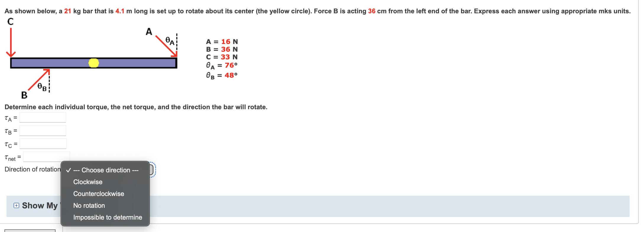 Solved \\[ \\begin{array}{l} A=16 \\mathbf{N} \\\\ B=36 | Chegg.com