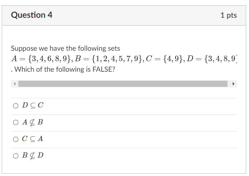 Solved D Question 1 1 Pts Which Of The Following Is 