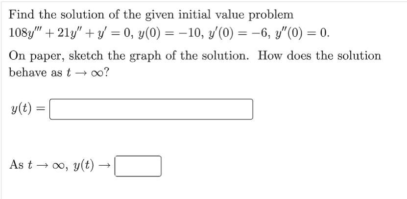 Solved Find the solution of the given initial value problem | Chegg.com
