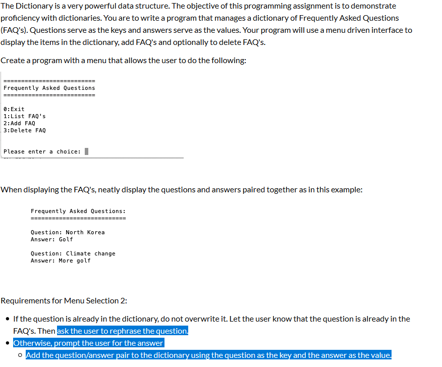 Solved The Dictionary is a very powerful data structure. The | Chegg.com