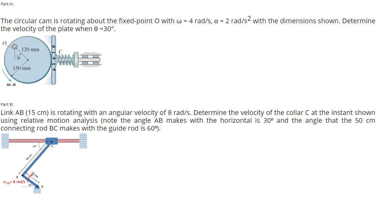 Solved Part A: The circular cam is rotating about the | Chegg.com