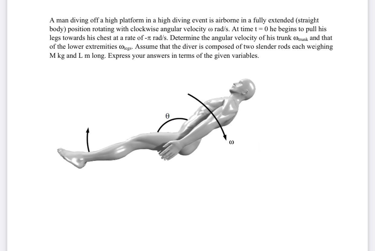 A man diving off a high platform in a high diving | Chegg.com