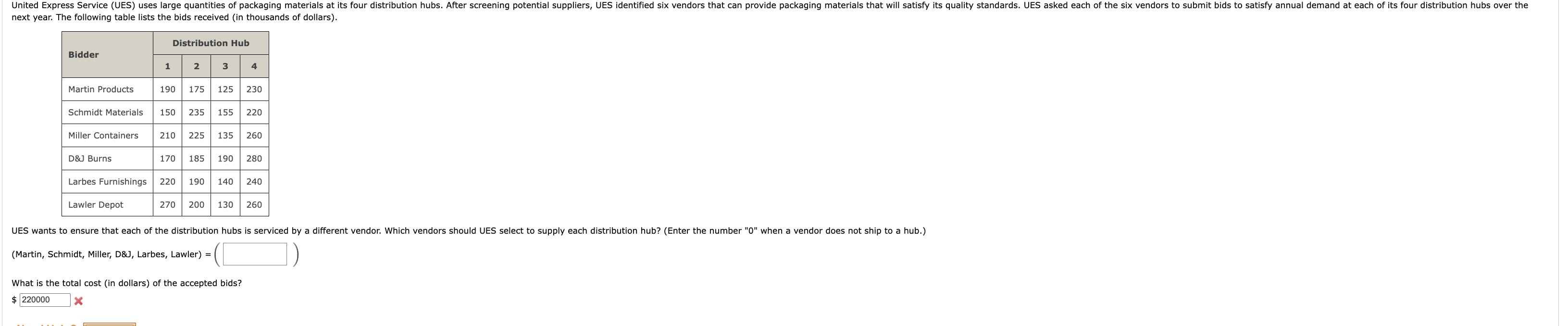 Solved United Express Service (UES) uses large quantities of | Chegg.com