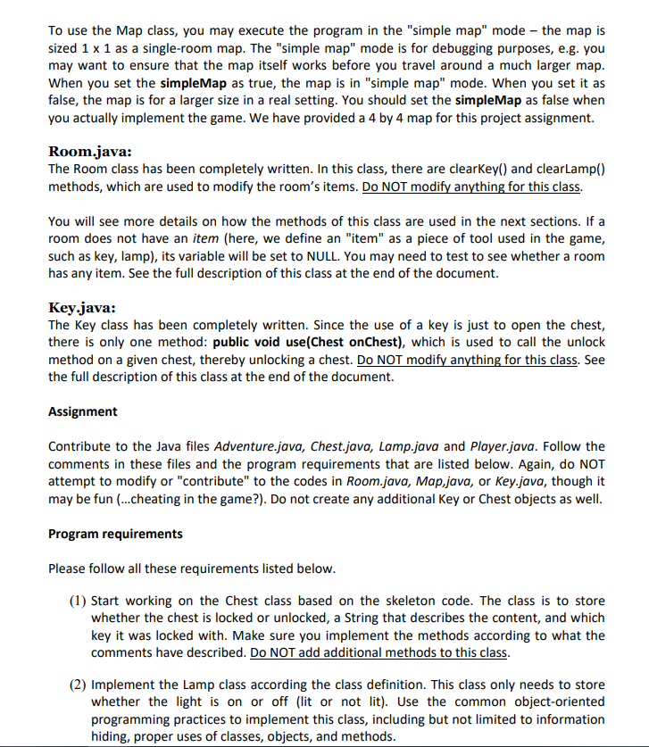 Solved Please complete Chest.Java file with appropriate code | Chegg.com