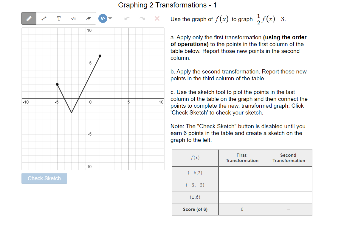 Solved Graphing 2 Transformations - 1 Use the graph of f(x) | Chegg.com