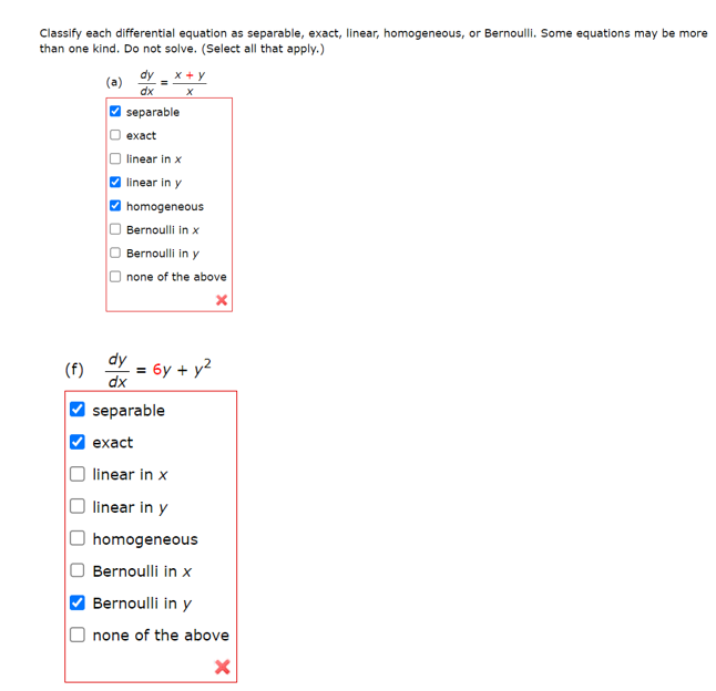 Solved Classify each differential equation as separable, | Chegg.com
