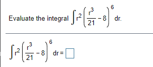 Solved 6 Evaluate the integral dr. r ਸ਼ - |-|- -| 2 | Chegg.com