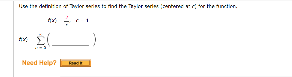 Solved Use the definition of Taylor series to find the | Chegg.com