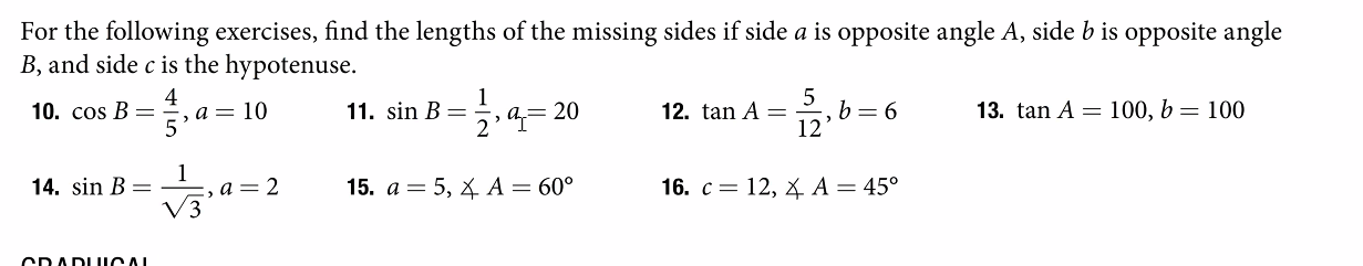 Solved For the following exercises, find the lengths of the | Chegg.com
