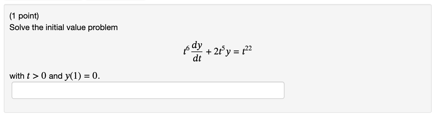 Solved (1 ﻿point)Solve the initial value | Chegg.com