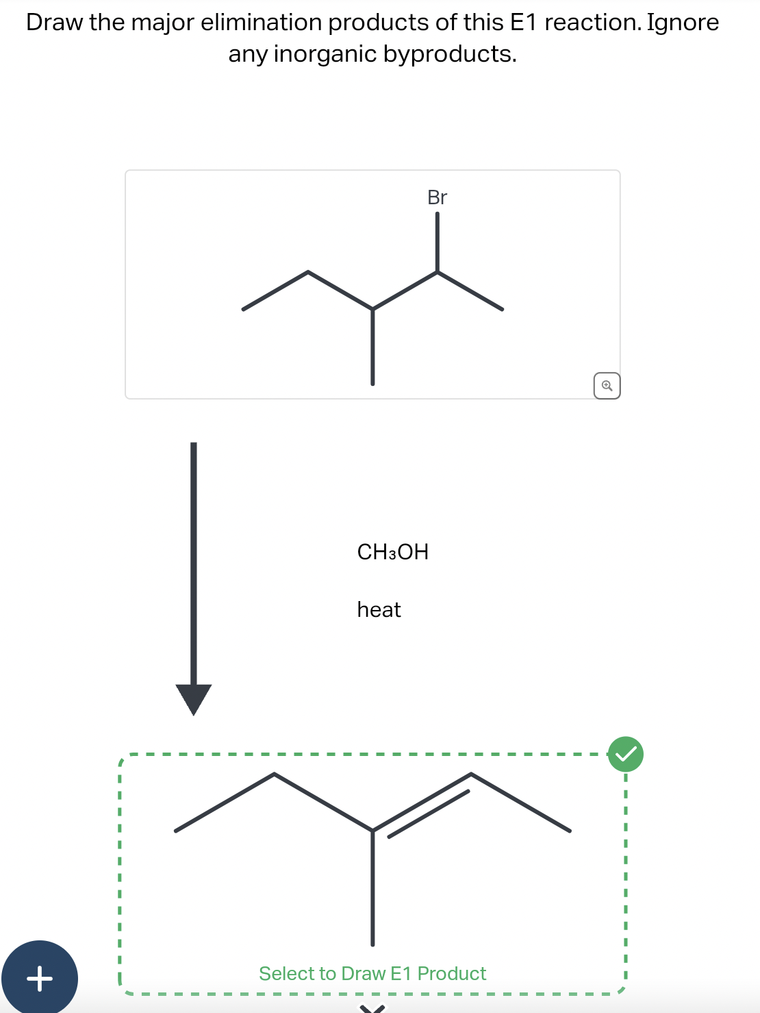 Solved Draw the major elimination products of this E1 | Chegg.com