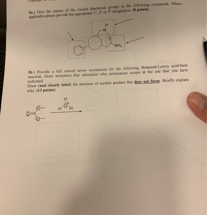 Solved 3a,) Give the names of the circled functional groups | Chegg.com