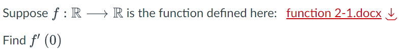 Solved Suppose f:R R is the function defined here: function | Chegg.com