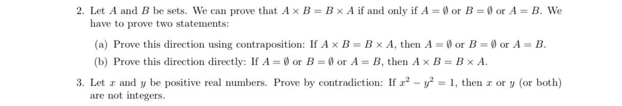 Solved 2. Let A and B be sets. We can prove that A×B=B×A if | Chegg.com
