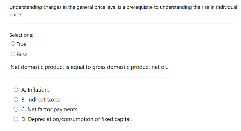 Solved Understanding changes in the general price level is a | Chegg.com