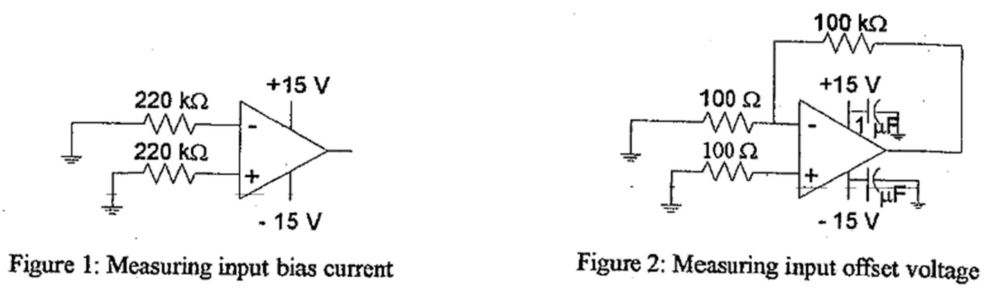 Solved 1. Input Bias Current 2.1. Construct the circuit | Chegg.com
