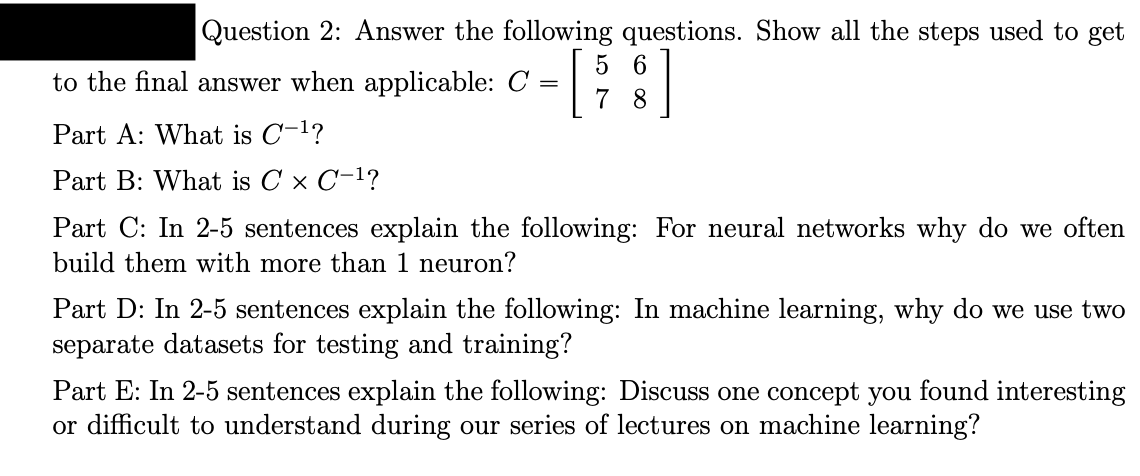 Solved Question 2 Answer The Following Questions Show All 