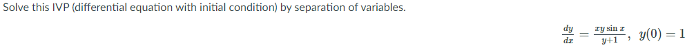 Solved Solve this IVP (differential equation with initial | Chegg.com