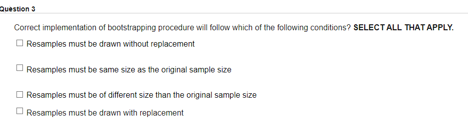 Solved Correct implementation of bootstrapping procedure | Chegg.com