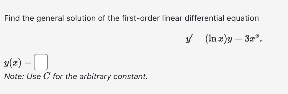 Solved Find the general solution of the first-order linear | Chegg.com