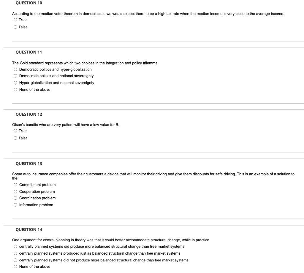 Solved QUESTION 10 According to the median voter theorem in | Chegg.com