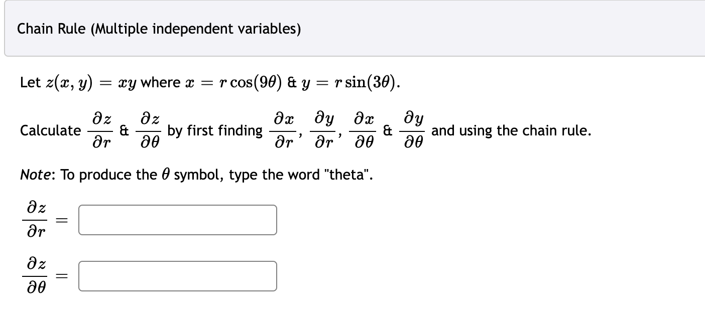 Solved Chain Rule (Multiple independent variables) Let | Chegg.com
