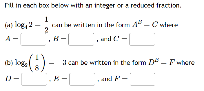 Solved Fill in each box below with an integer or a reduced | Chegg.com