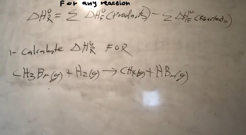 Solved The standard enthalpy of formation for CH3Br The | Chegg.com