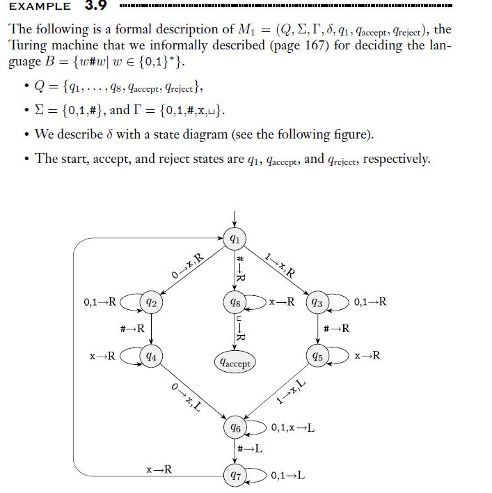 Solved Consider Turing machine M1 from Example 3.9 (page | Chegg.com