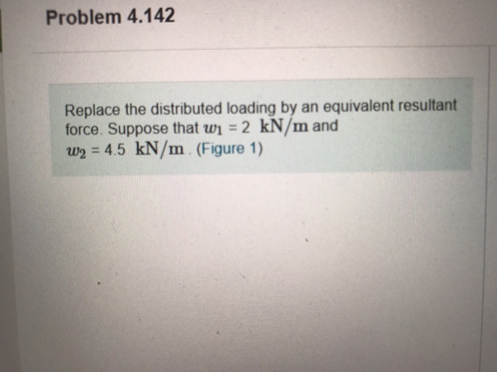 Solved Problem 4.142 Replace the distributed loading by an | Chegg.com