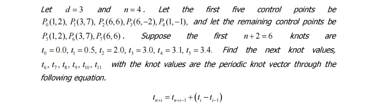 Solved helpLet d=3 ﻿and n=4. ﻿Let the first five control | Chegg.com