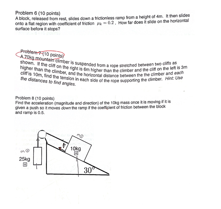 Solved Problem 6 (10 points) A block, released from rest, | Chegg.com