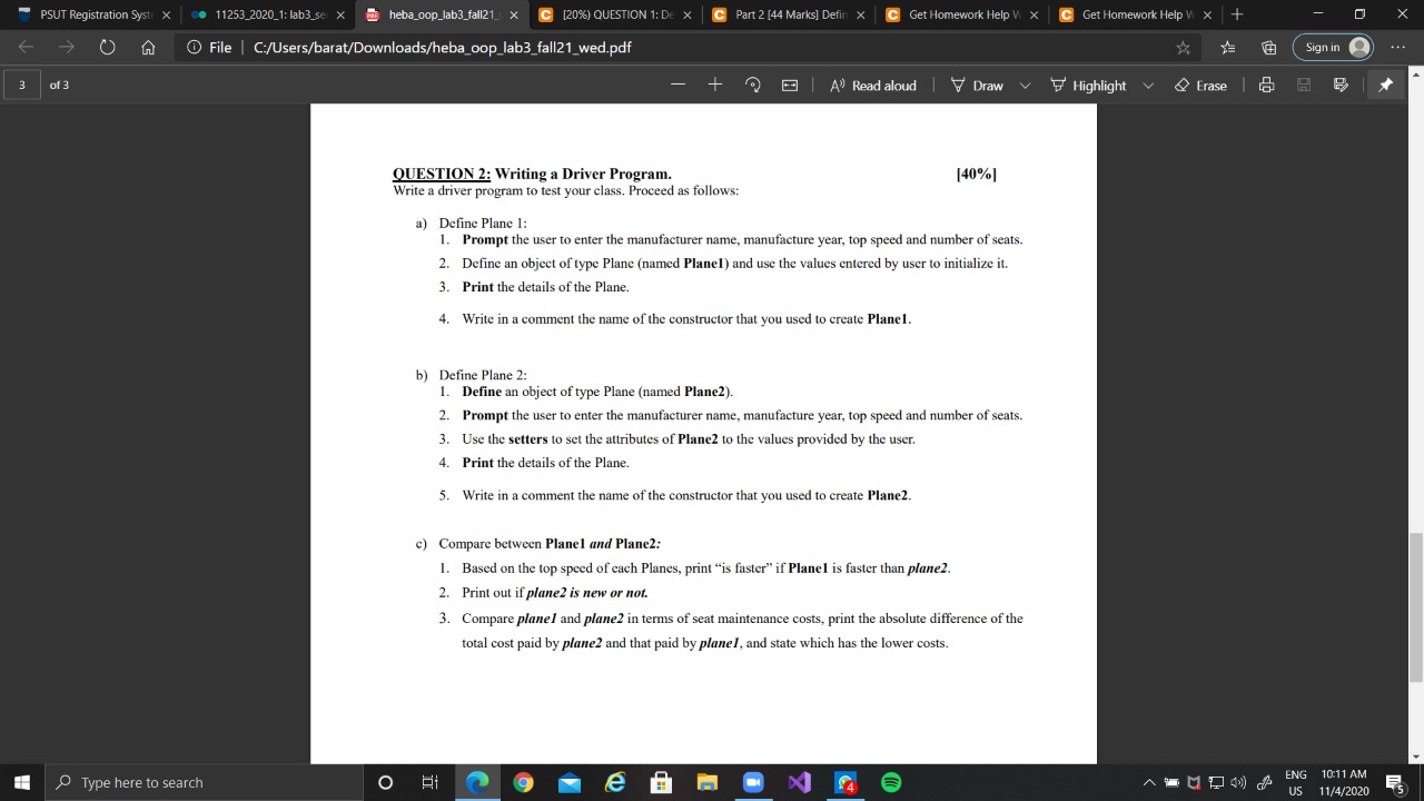 Solved PSUT Registration Syst X co 11253 2020_1: lab3_sex | Chegg.com