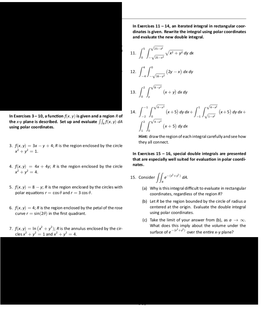 Solved In Exercises 11 - 14, an iterated integral in | Chegg.com