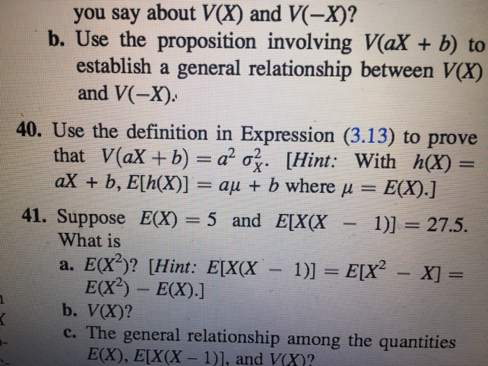 Solved you say about V(X) and V(-X)? b. Use the proposition | Chegg.com