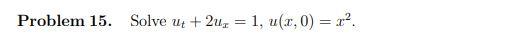 Solved ut+2ux=1,u(x,0)=x2 | Chegg.com