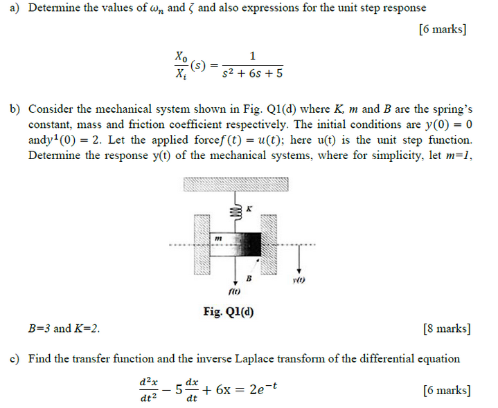 Solved a) Determine the values of Wn and