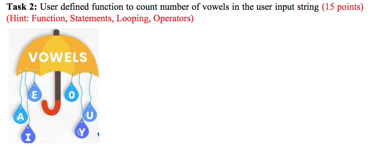 Solved Task 2 User Defined Function To Count Number Of 3203