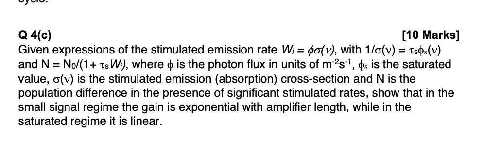 Solved QUESTION 4 [TOTAL MARKS: 25] In a 3-level laser | Chegg.com