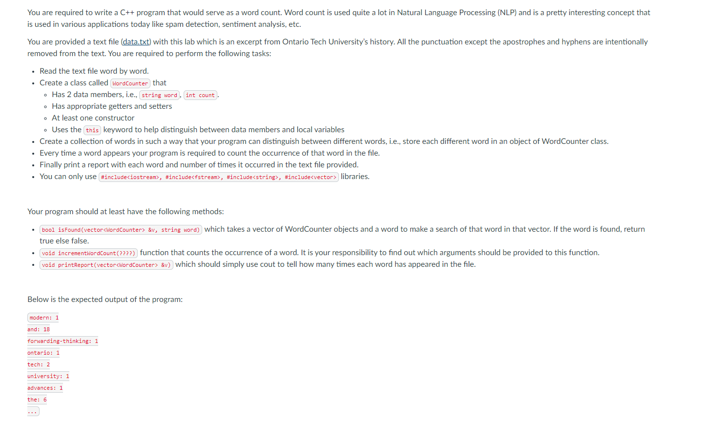 Solved The text file is here below: Modern and | Chegg.com