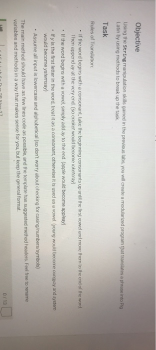 Solved Objective Using the String manipulation skills gained | Chegg.com