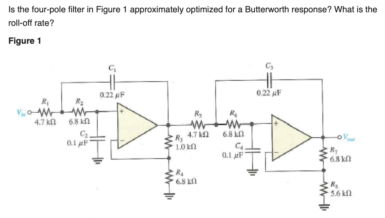 Solved Is the four-pole filter in Figure 1 approximately | Chegg.com