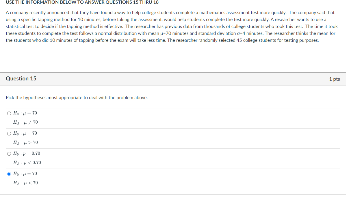 Solved USE THE INFORMATION BELOW TO ANSWER QUESTIONS 15 THRU | Chegg.com