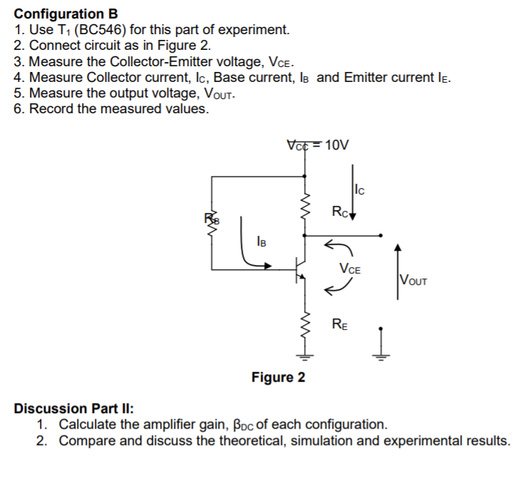 Solved Configuration B 1. Use Th (BC546) for this part of | Chegg.com
