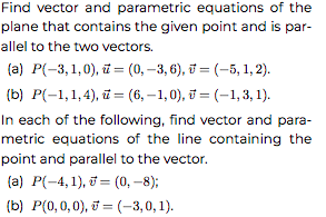 Solved Find vector and parametric equations of the plane | Chegg.com