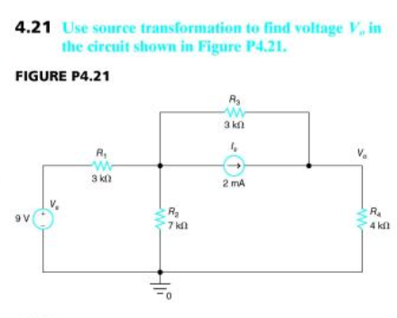 Solved 9v = Vs 3k = R1 7k = R2 3k = R3 2mA = Is 4k =R4 | Chegg.com