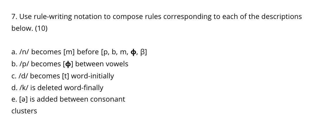 7. Use rule-writing notation to compose rules | Chegg.com