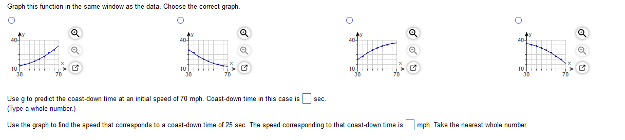 Solved The coast-down time y for a car as it drops 10 mph | Chegg.com